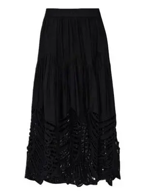 ALLSAINTS Openwork Midi Skirt - Black