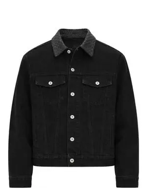BOTTEGA VENETA Bottega Veneta Faded Denim Jacket With Braided Leather Collar