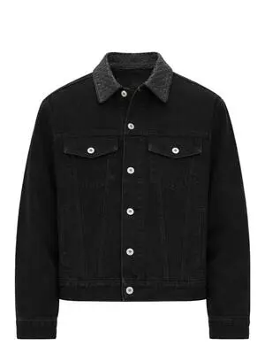 BOTTEGA VENETA Bottega Veneta Faded Denim Jacket With Braided Leather Collar
