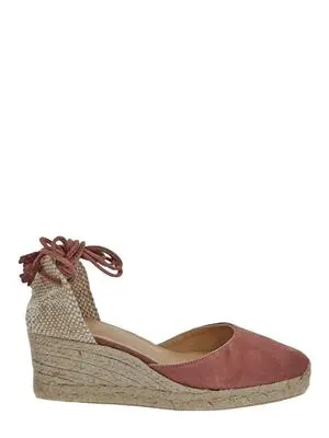CastaÑer Round Toe Espadrille Wedge With Tie Fastening - Marsala