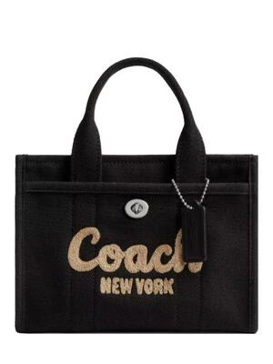 COACH Cargo Logo Flocked Tote Bag - Black