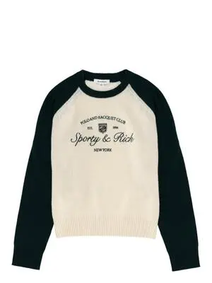 SPORTY  RICH Sporty & Rich Long Sleeve Knit Sweater - Nude