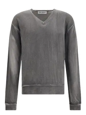 Our Legacy Spray-dyed V-neck Sweater - Black