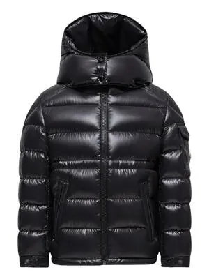 Moncler Moncler Maire Hooded Down Jacket With Logo Patch Black