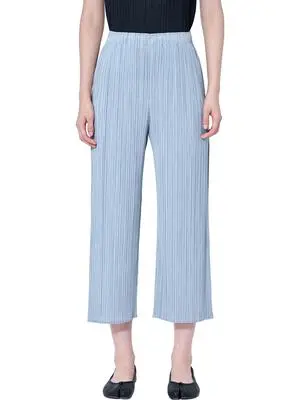Issey Miyake Pleated Wide-leg Trousers - Gray