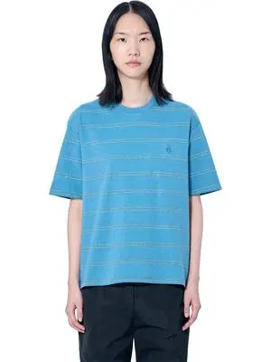 JIL SANDER Striped Cotton Jersey Crewneck T-shirt - Blue