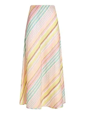 ZIMMERMANN Zimmermann Striped Linen Maxi Skirt