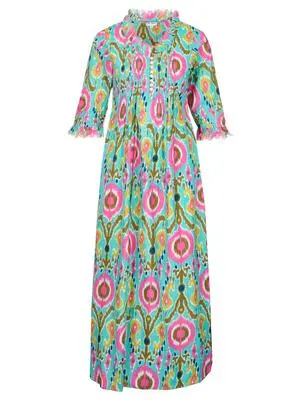 AT LAST... Cotton Annabel Maxi Dress - Blue