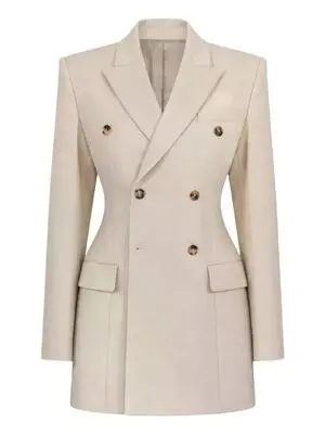 Wardrobe.NYC Double-breasted Contour Blazer - Neutrals