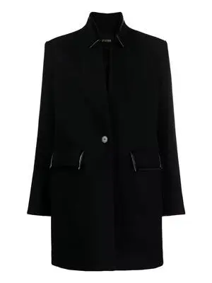 Maje Single-breasted Wool-blend Coat - Black