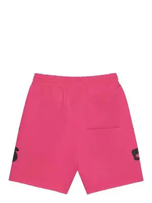 SP5DER Logo-print Raw-edge Shorts - Pink