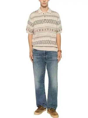 Polo Ralph Lauren Fair Isle Short-sleeve Polo Shirt - Neutrals