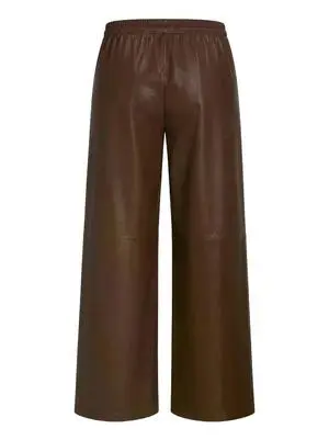 Sprwmn Kauai Leather Palazzo Pants - Brown
