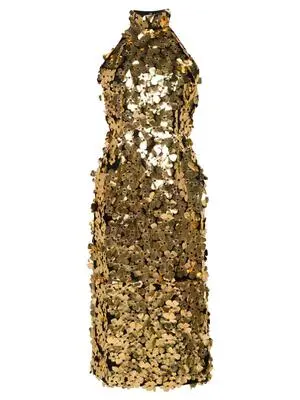 Stine Goya Floral Appliqué" Maxi Dress - Gold