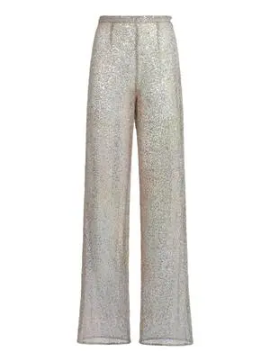 TALLER MARMO Marlene Sequin-embellished Trousers - Neutrals
