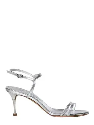 Manolo Blahnik Metallic Strappy Sandals - Silver