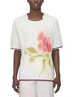 Adidas X Wales Bonner Floral-print T-shirt - Neutrals