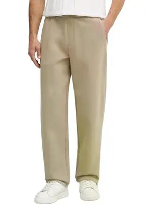 Armani Exchange Logo Plaque Straight-leg Trousers - Neutrals