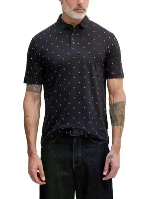Armani Exchange Logo-print Short-sleeve Polo Shirt - Black