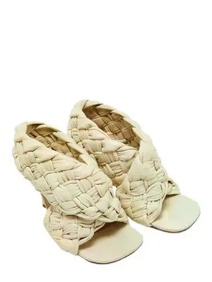 Bottega Veneta Intrecciato Square-toe Sandals - Neutrals