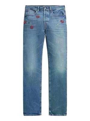 Polo Ralph Lauren Bead-embellished Straight-leg Jeans - Blue