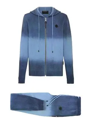 Philipp Plein Gradient Effect Jacket Trousers Set - Blue