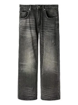 VAGUE STUDIOS Buttoned Distressed Jeans - Grey