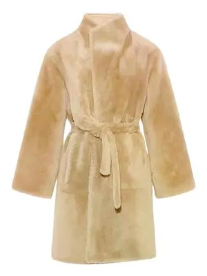 YVES SALOMON Reversible Shearling Coat - Neutrals
