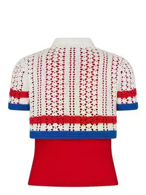 Dsquared2 Panelled Pointelle-knit Polo Shirt - Neutrals