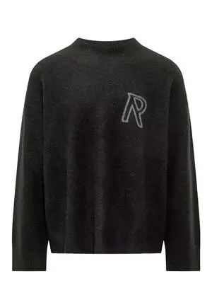REPRESENT Logo Embroidered Sweater - Grey