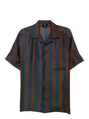 Fendi Striped Silk Shirt - Blue