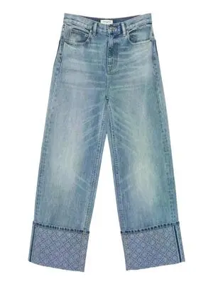 Tory Burch Monogram Turned-up Jeans - Blue