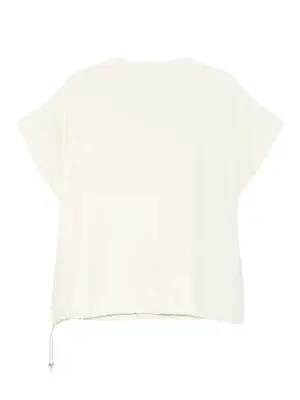 Liviana Conti Drawstring V-neck T-shirt - Neutrals