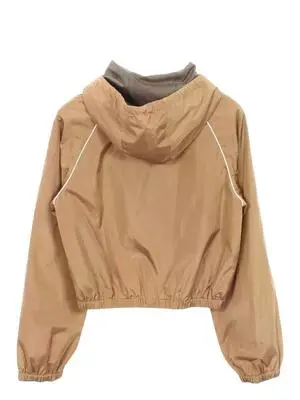 Miu Miu Beige Mesh Hooded Jacket - Neutrals