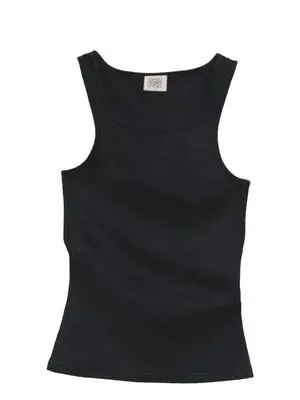 NORMFORM Distressed Square-neck Tank Top - Black