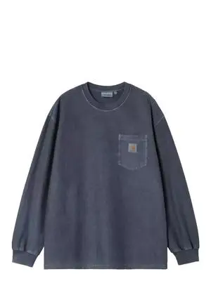 Carhartt Work In Progress Garment-dyed Chest-pocket T-shirt - Blue