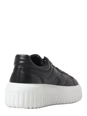Hogan H-stripes Logo-patch Platform Sneakers - Black
