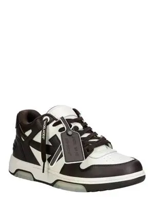 Off-White Out Of Office" Panelled Leather Sneakers - Brown
