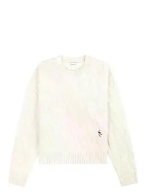 SPORTY & RICH Cable-knit Logo Sweater - Neutrals