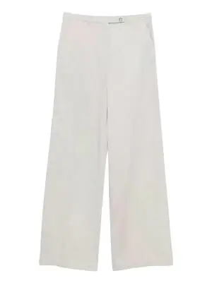 Emporio Armani Logo Embroidered Straight Trousers - Grey