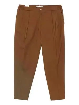 BRIGLIA 1949 Portobellos Pleated-front Tapered Trousers - Brown