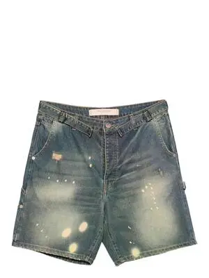 YES LONDON Distressed Bleached Shorts - Blue