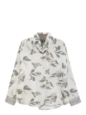 Emporio Armani Leaf Print Shirt - Grey