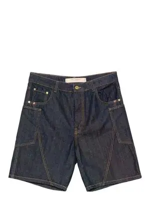 YES LONDON Contrast-stitch Denim Shorts - Blue