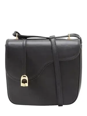 Gucci Calfskin Equestrian Saddle Crossbody Bag - Black