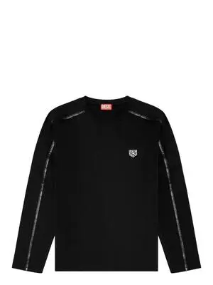 DIESEL® Long-sleeve T-shirt With Tonal Trims - Black