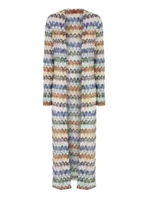 Missoni Long Zigzag Lamé Cardigan - Neutrals