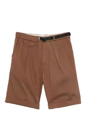 WHITE SAND Belted Turn-up Shorts - Brown