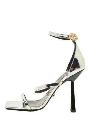 Versace Safety Pin Ankle Strap Sandals - Silver
