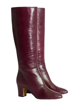 Alberta Ferretti Leather Knee-high Boots - Red